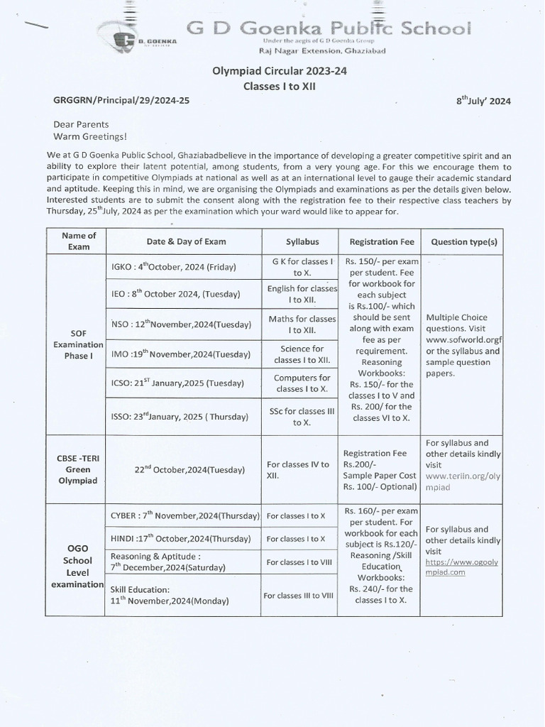 Olympiad Circular | PDF