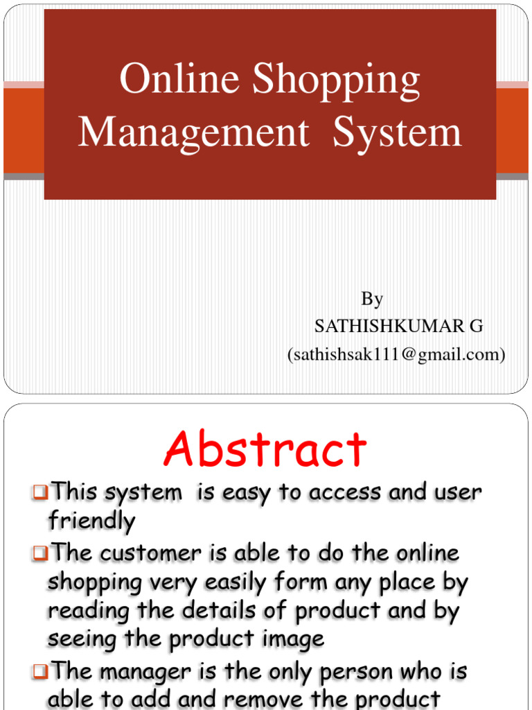 Online Shopping Management System | PDF