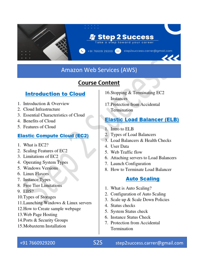 AWS Cloud Course Content | PDF | Ip Address | Cloud Computing