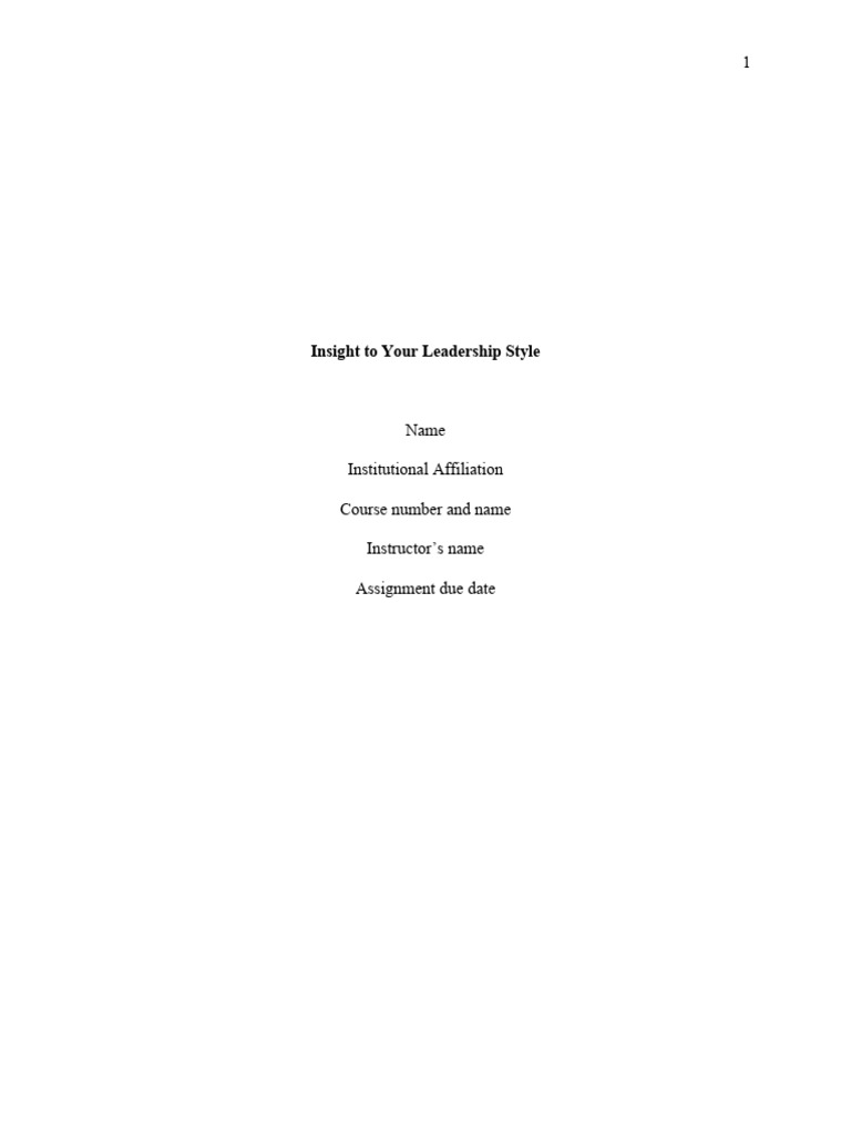 Understanding My Leadership Style | PDF | Leadership | Servant Leadership