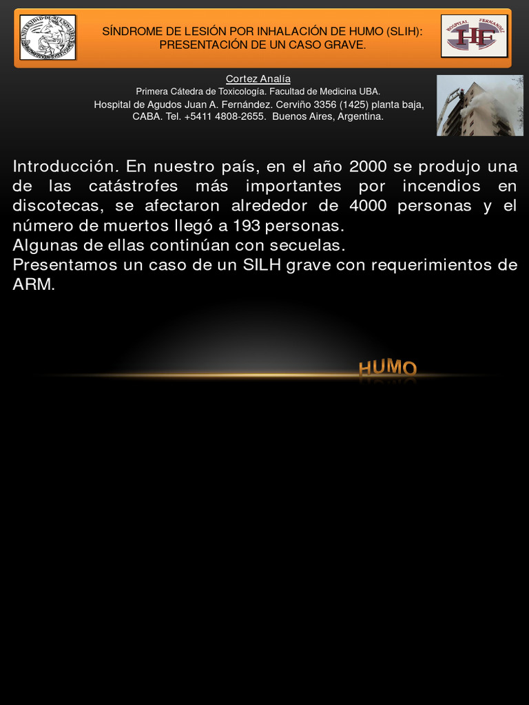 Síndrome de Lesión Por Inhalación de Humo (Slih) | PDF | Coma | Tos