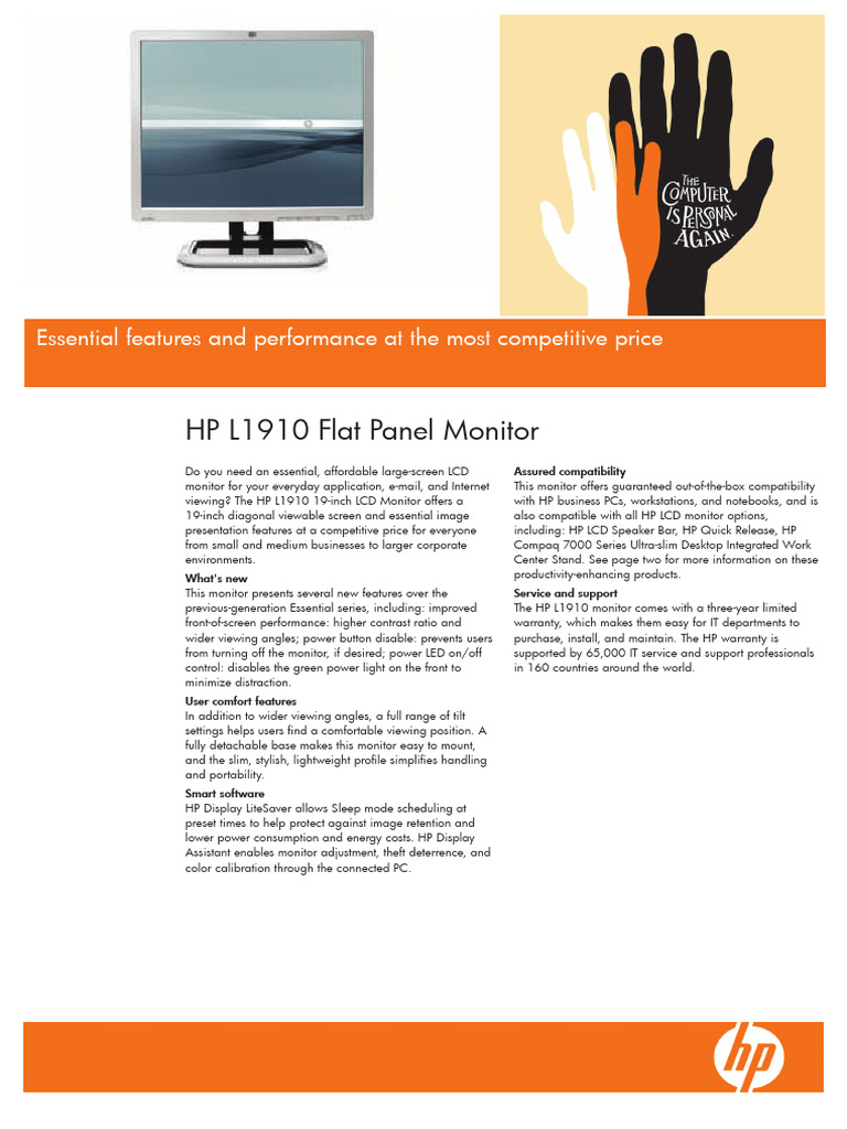 L1910 | PDF | Computer Monitor | Computer Engineering