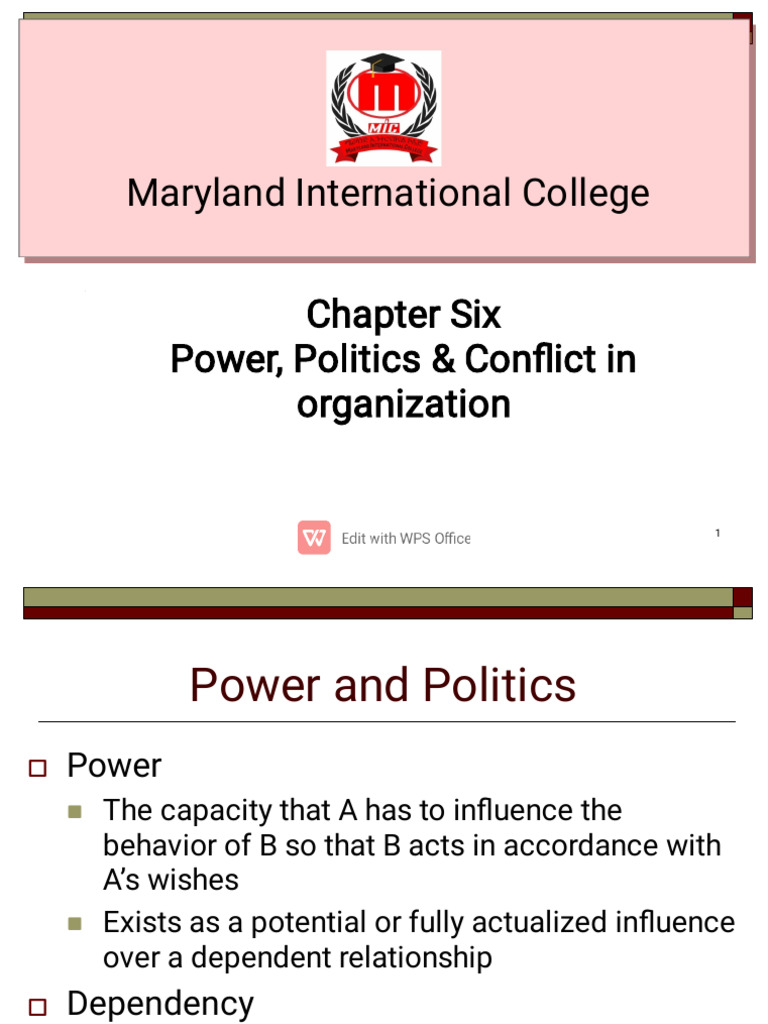 Ch-6-Power-Politics-Conflict in Organization | PDF | Power (Social And ...