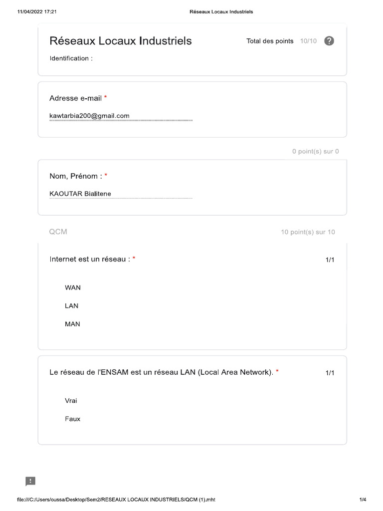 QCM | PDF