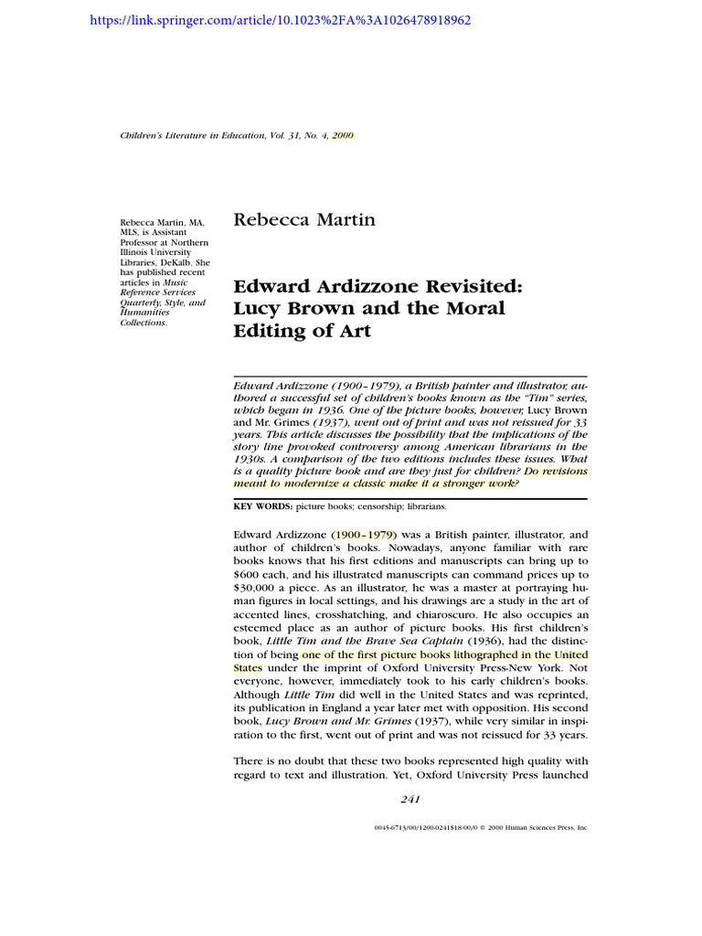 MARTIN Moral Editing of Art | PDF | Children's Literature | Books