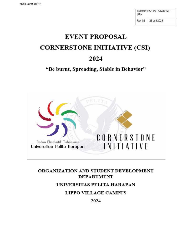 Proposal Csi 2024-Up Kadep | Download Free PDF | Mentorship | Leadership