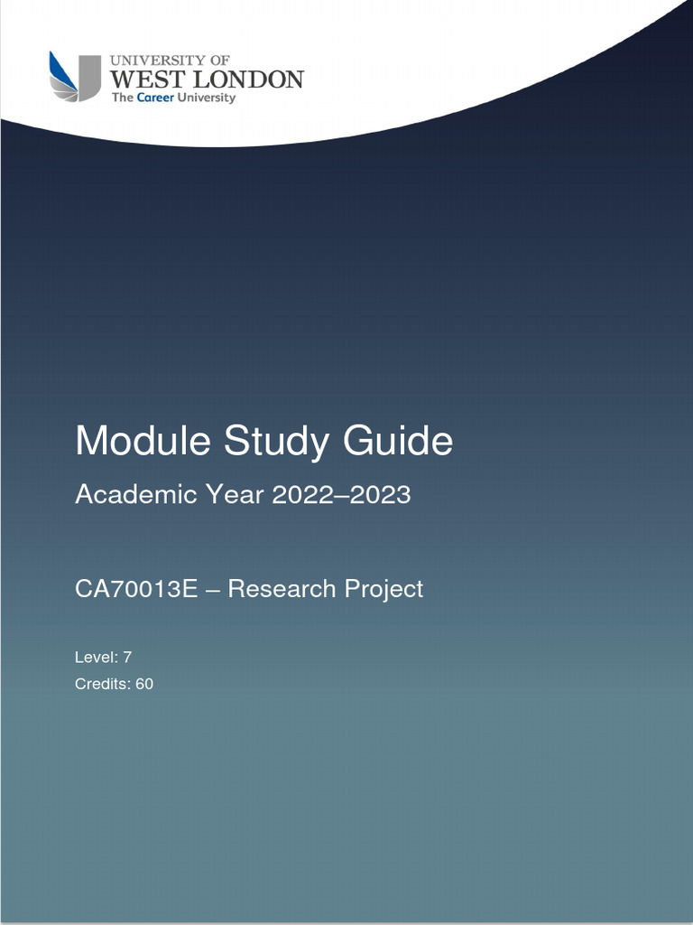CA70013E Research Project | PDF | Methodology | Qualitative Research