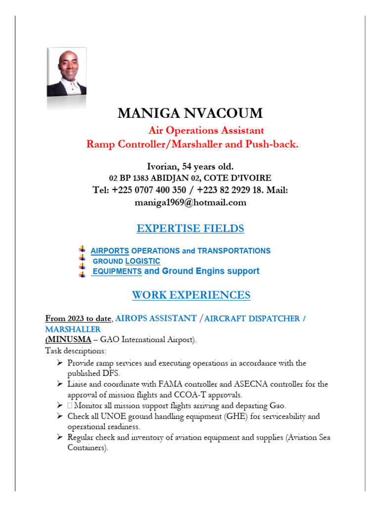 CV Maniga | PDF | Airport | International Airport