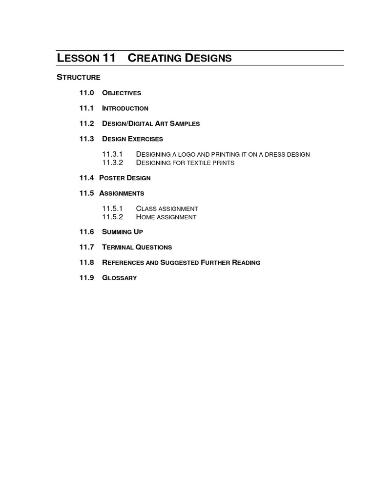 Unit 4 - Lesson 11 Creating Designs | PDF | Shape | Textiles