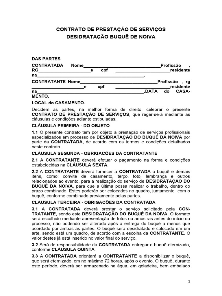 Modelo de Contrato | PDF | Tempo