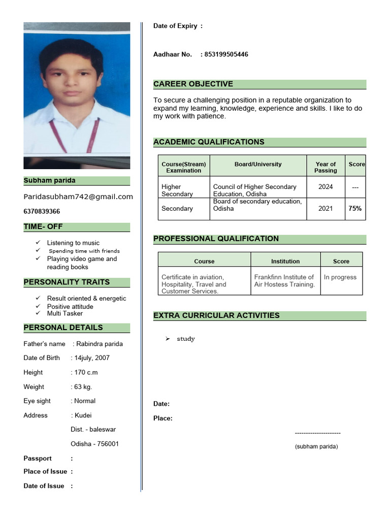 Badal Swains CV | PDF
