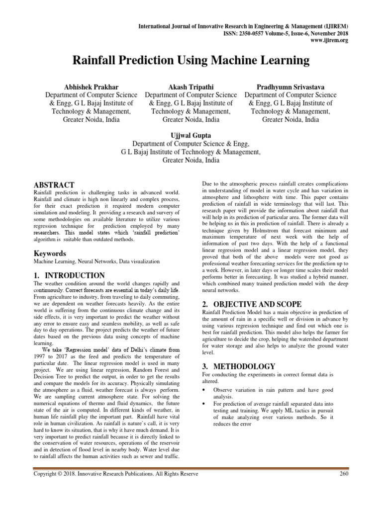21 - Rainfall Prediction Using Machine Learning | PDF | Prediction ...