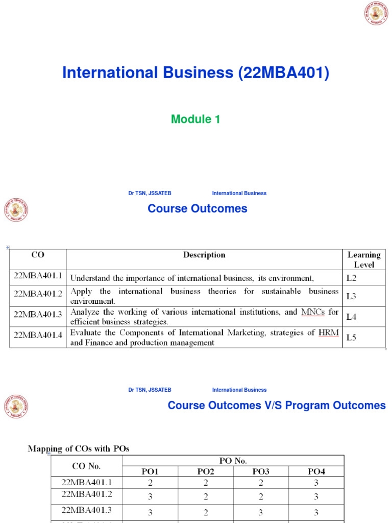Introduction To International Business Module 1 | PDF | International ...