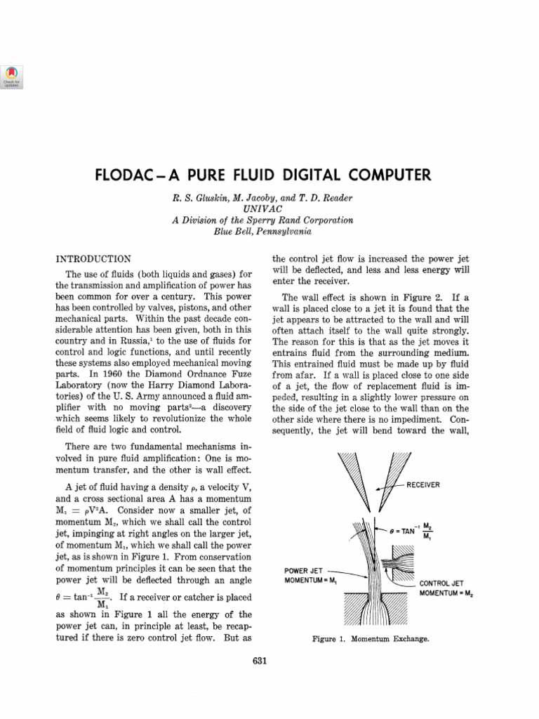 Fluid Logic in Digital Computing | PDF | Logic Gate | Electrical ...
