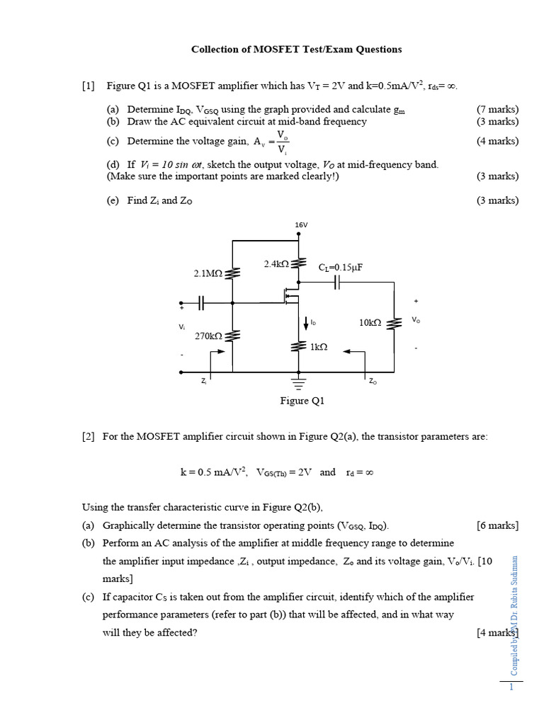 Collection of MOSFET Test | PDF | Amplifier | Mosfet
