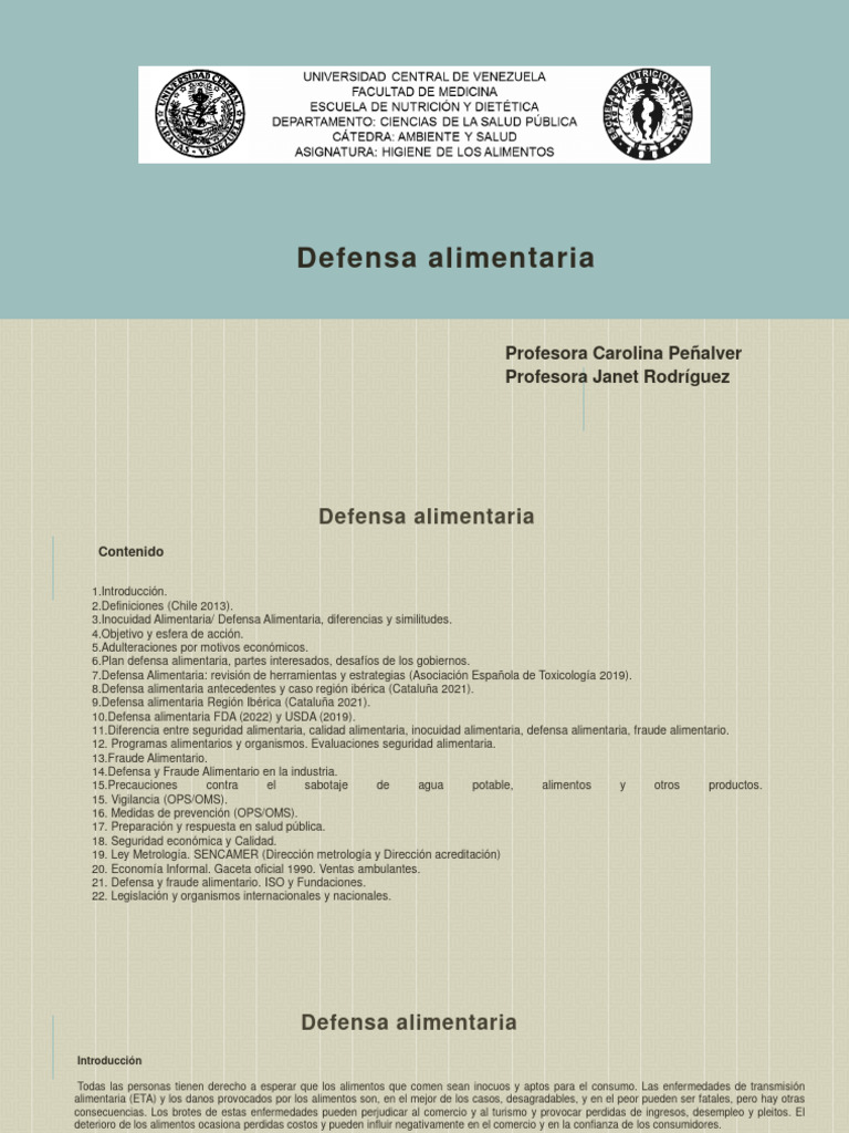 Tema 15. Defensa alimentaria y fraude alimentario | PDF | Seguridad alimenticia | Análisis de ...
