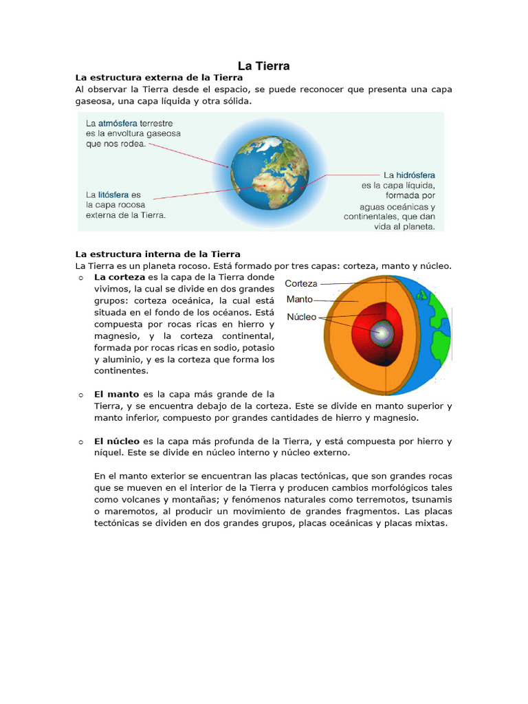 Estructura y Capas de la Tierra | PDF
