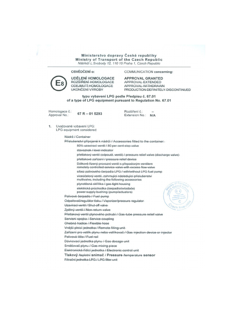MAP-Sensor - Homologation - PS-02 - 67R-01 5293 | PDF