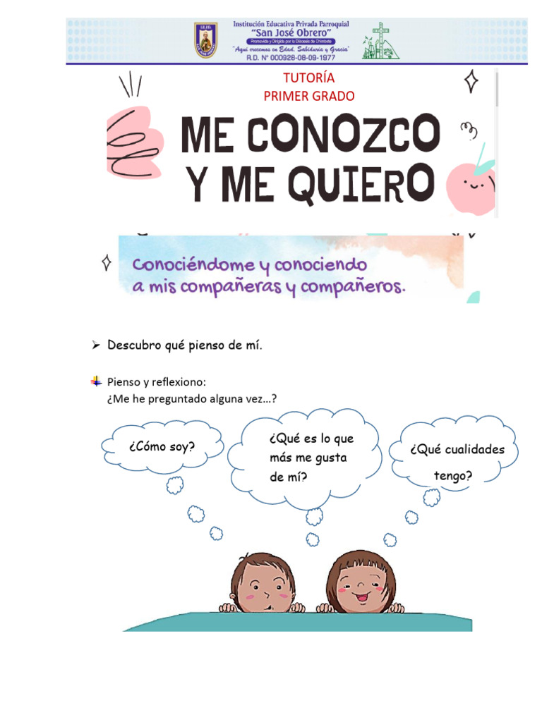 Me Conozco y Me Quiero: Actividades para Niños | PDF | Relaciones ...