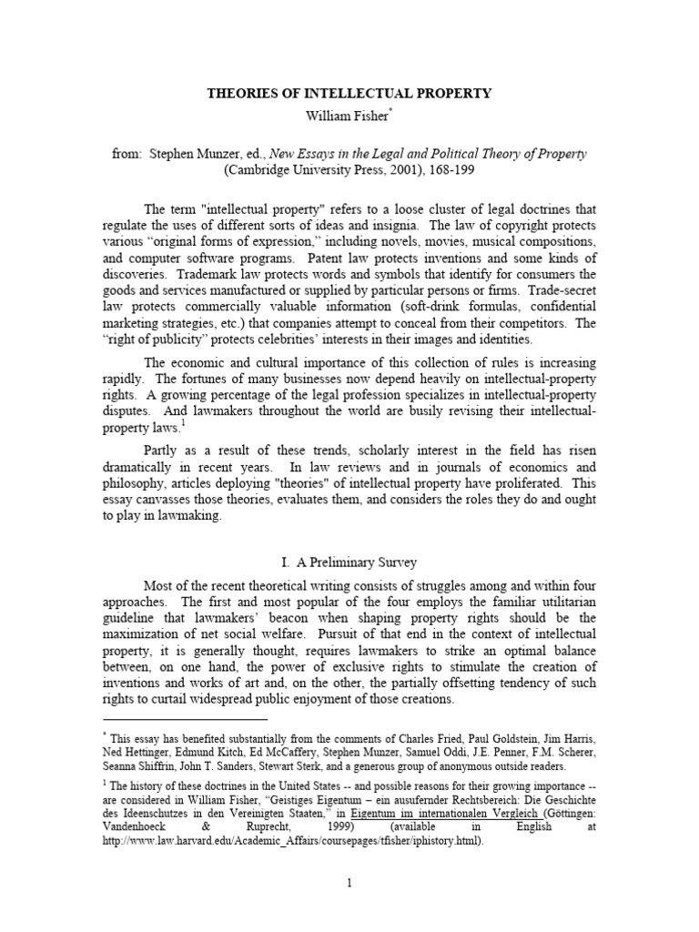 Fisher IP Theory | PDF | Intellectual Property | Patent