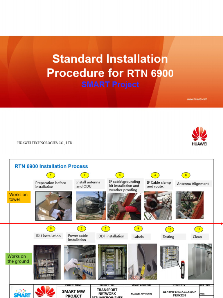 Standard Installation Procedure - RTN6900 V1.0-Smart | PDF | Electrical Connector | Antenna (Radio)