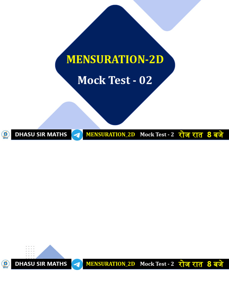Mensuration - 2D Mock Test - 02 | PDF | Triangle | Geometry