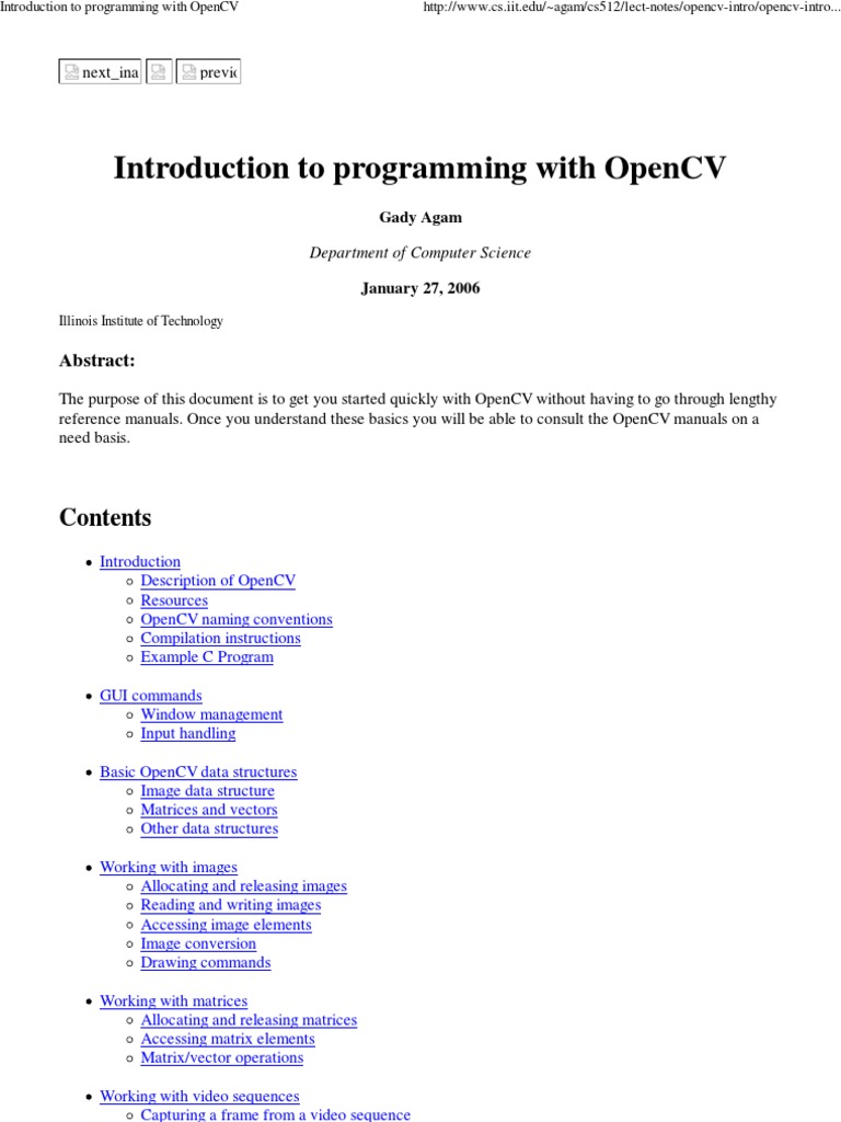 Intro to OpenCV programming | PDF | Eigenvalues And Eigenvectors ...