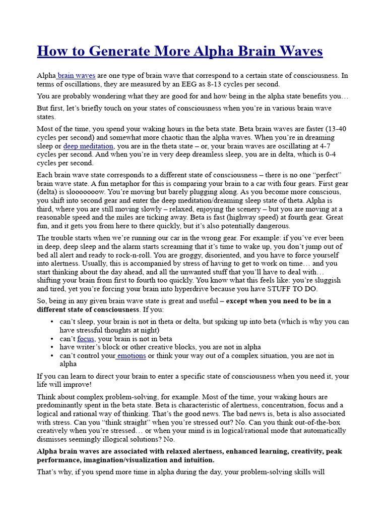 Gamma Delta Theta Alpha Beta Pdf Neural Oscillation Perception