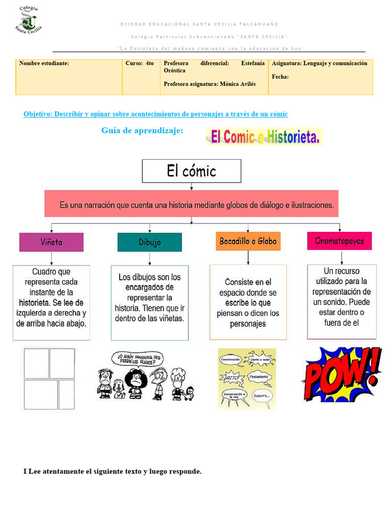 Guía de aprendizaje el comics nº1 | PDF | Cómics | Modificación de comportamiento