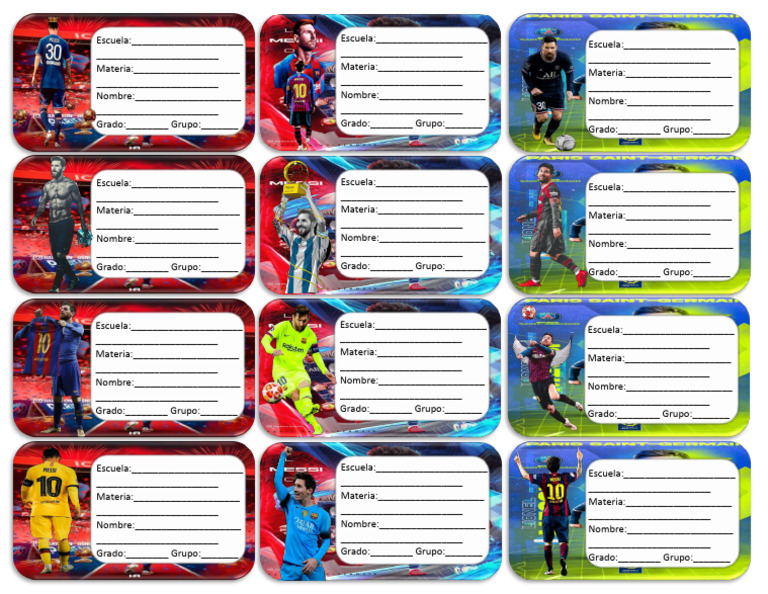 Etiquetas Messi | PDF