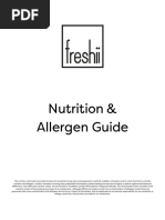 Freshii Nutrition & Allergen Guide | PDF | Food Energy | Nutrition