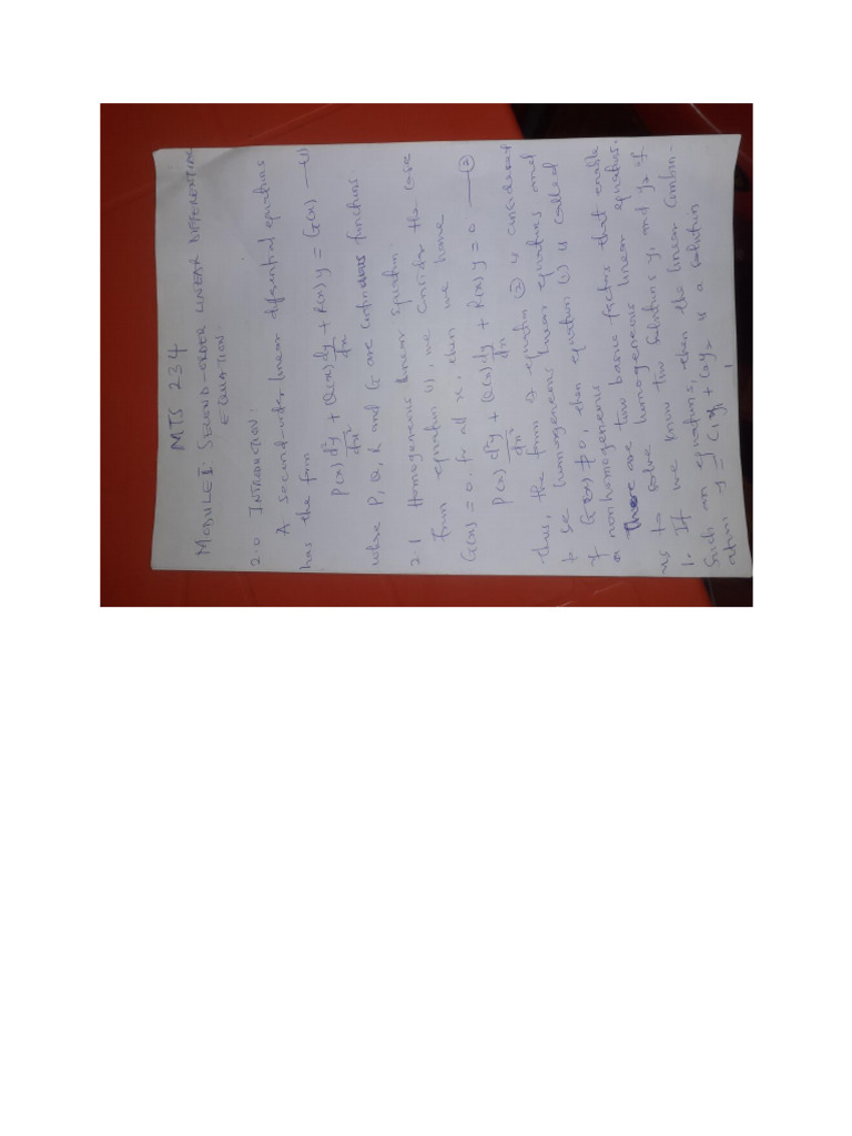 Mts 234 Module 3 Lecture Note I | PDF