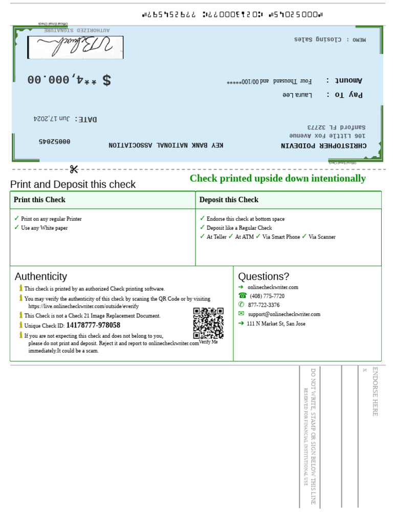 Laura Lee Payment | PDF | Cheque | Applications Of Cryptography