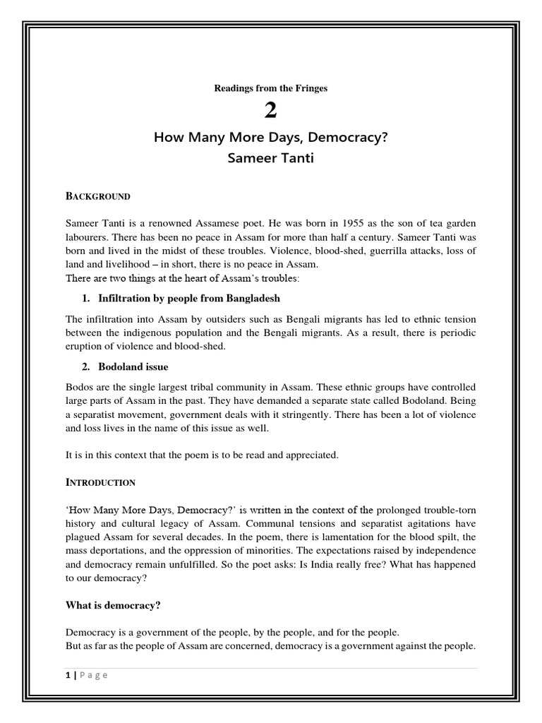 How Many More Days Democracy SUMMARY | PDF