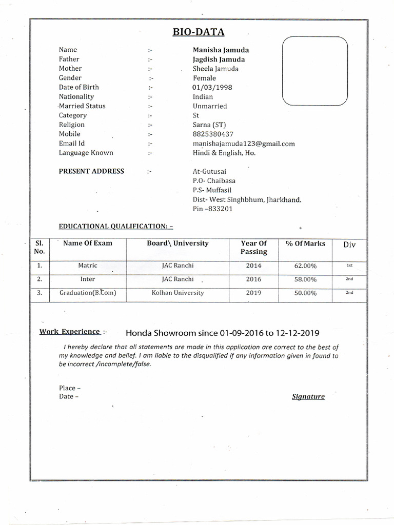 Bio Data Copy.pdf | PDF