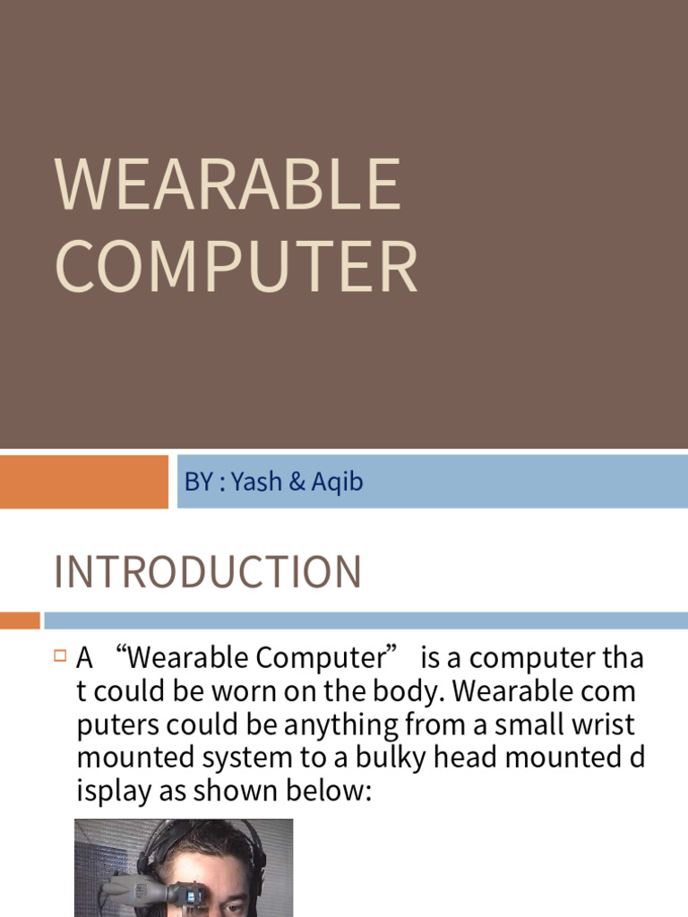 Wearable Computers Presentation | Download Free PDF | Wearable Technology | Computer Keyboard