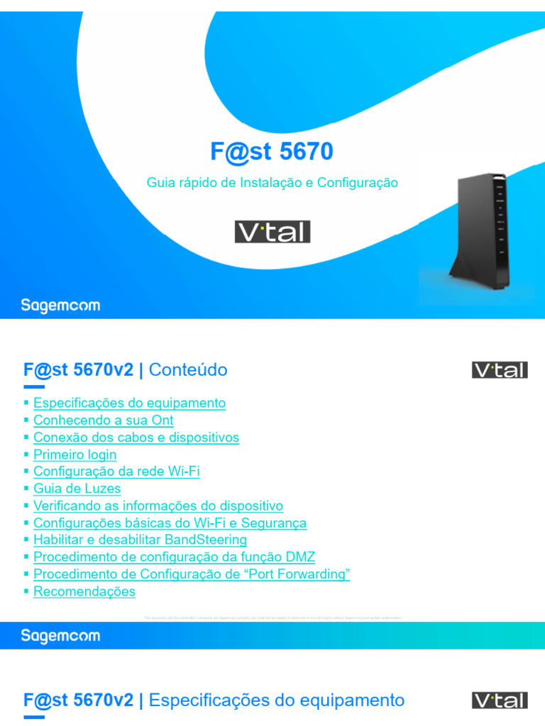 Guia Rapido de Instalacao e Configuraçcao Da ONT Fast 5670 | PDF | Wi ...