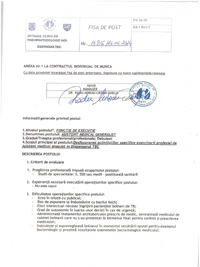 Fisa Post As Disp TBC | PDF