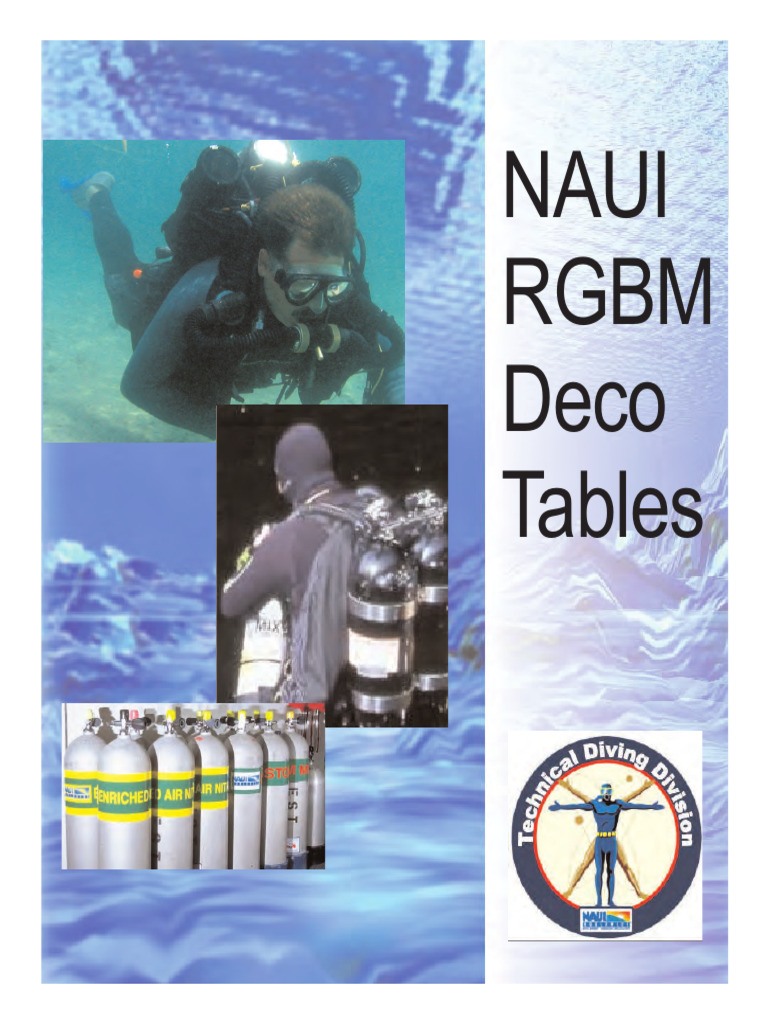 RGBM Decompression Tables Full | PDF | Underwater Diving | Scuba Diving