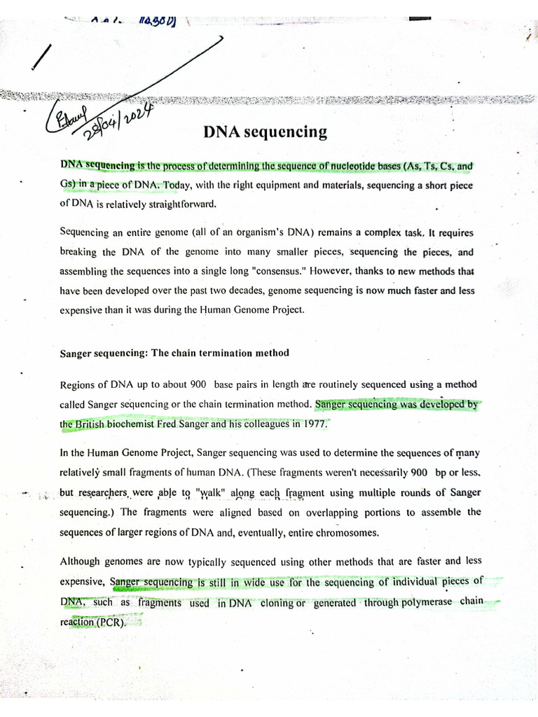 Gene Sequencing | PDF