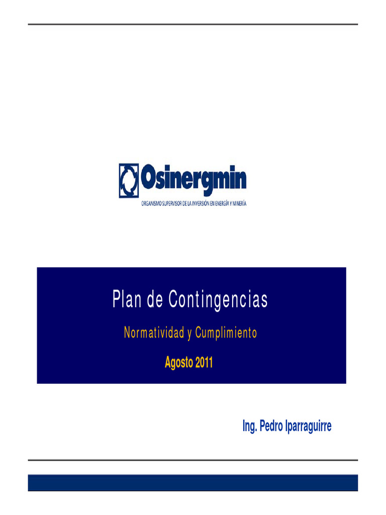 Plan de Contingencia.pptx Osinergmin | PDF