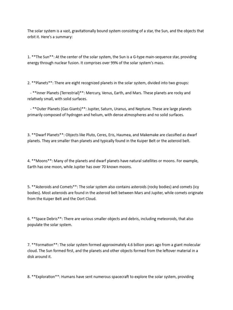 Solar System Overview for Learners | PDF | Science & Mathematics