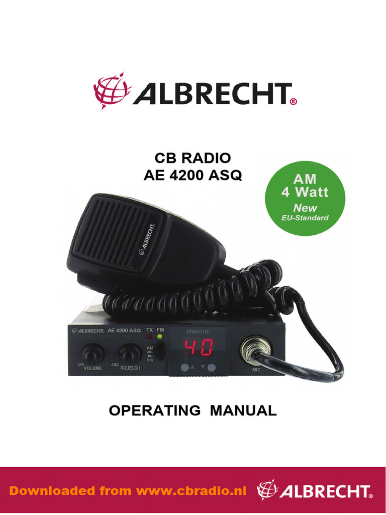 Albrecht AE 4200 ASQ CB Radio Manual | PDF | Electrical Connector ...
