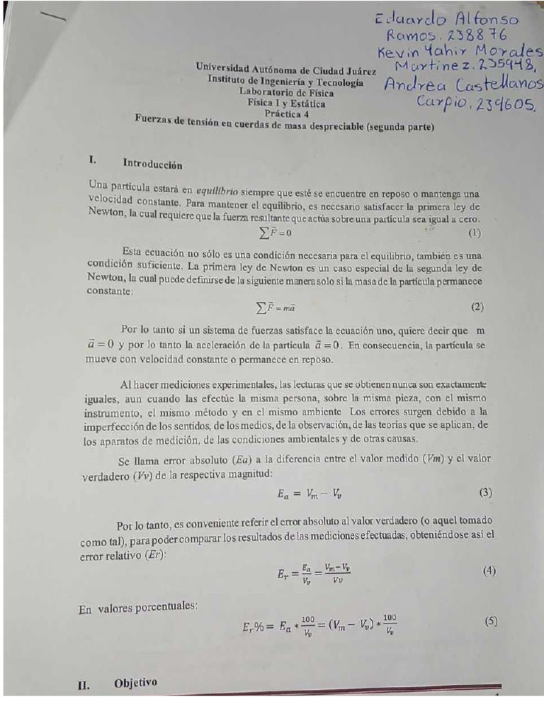 Practica 4- Fisica 1. | PDF