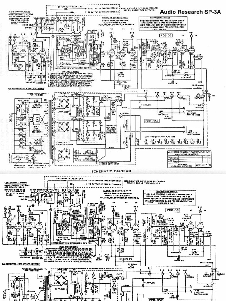 Audio Research SP 3 A Schematic | PDF