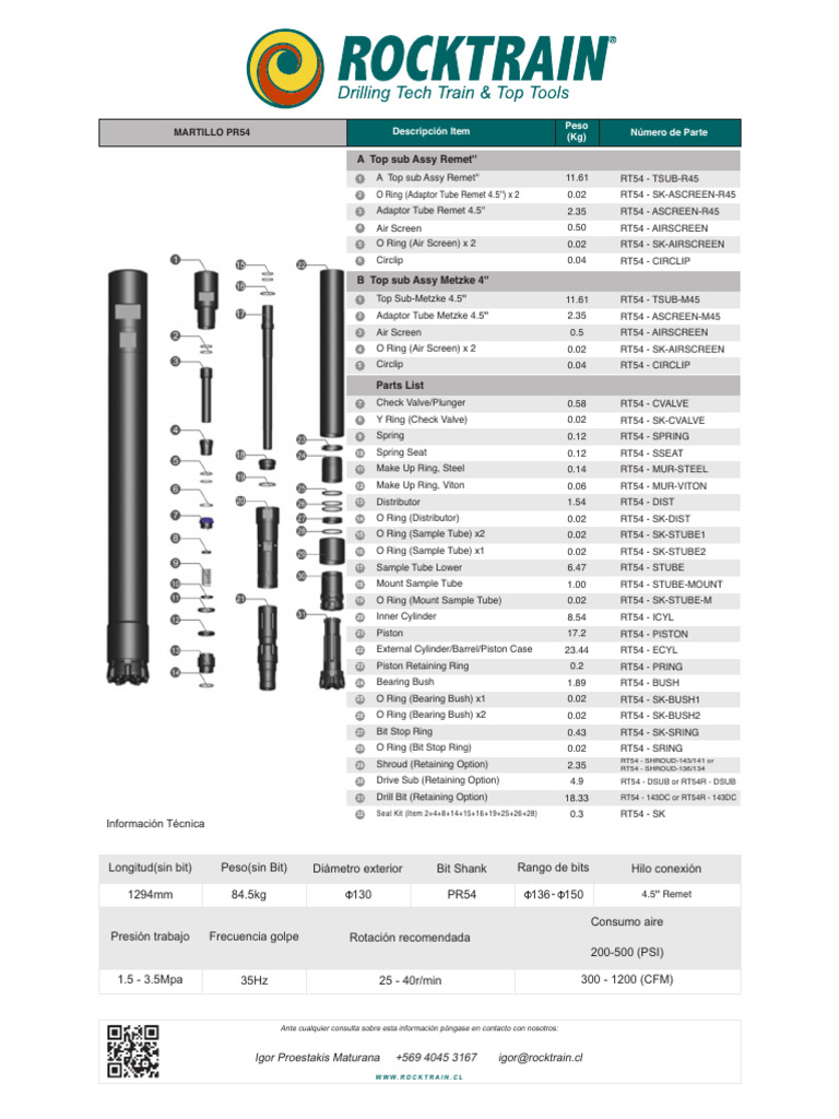 MANUAL PR54 ROCKTRAIN | Download Free PDF | Hydraulics | Gas Technologies