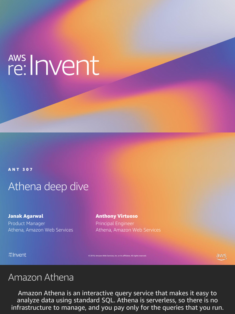 REPEAT 1 Deep Dive Into Amazon Athena ANT307-R1 | PDF | Amazon Web ...
