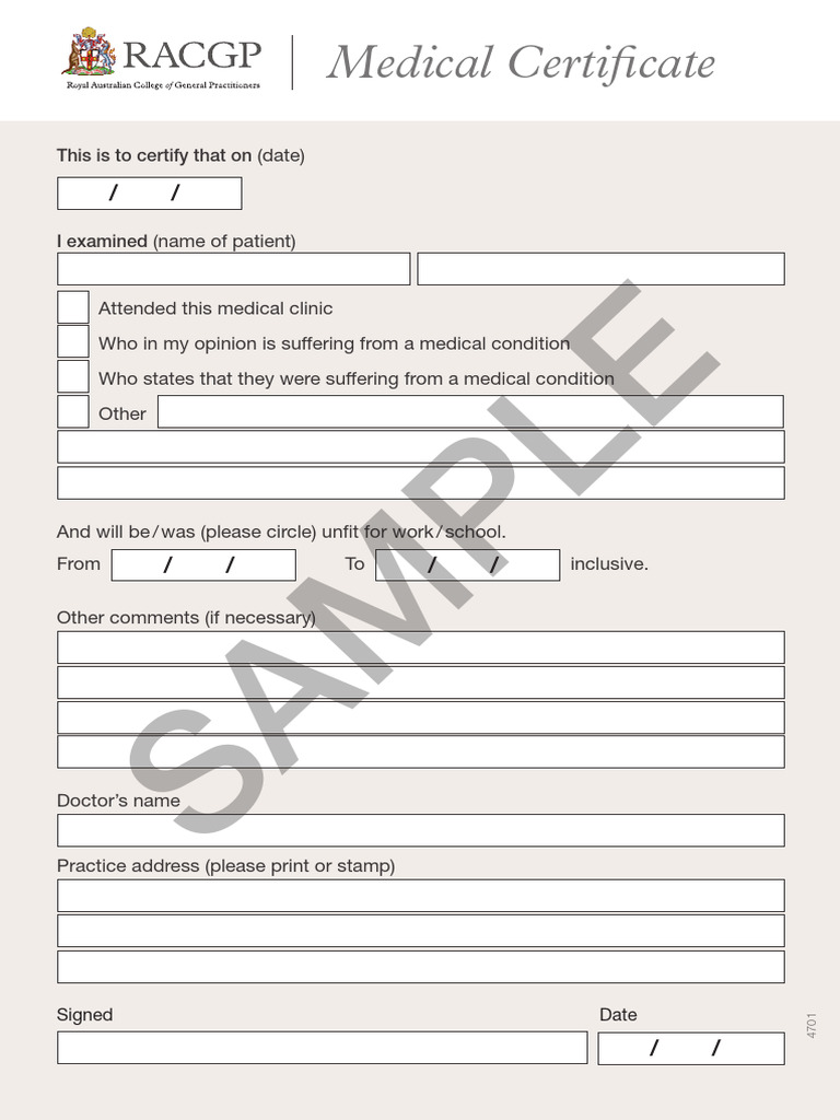 Sample Medical Certificate Template | PDF