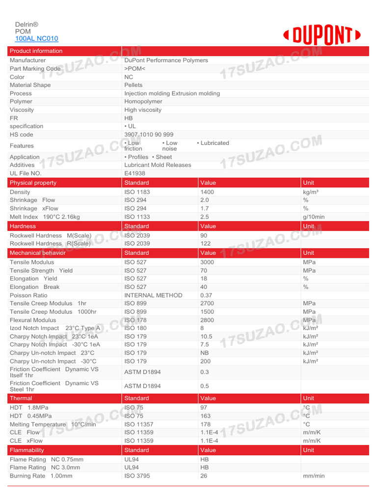 Delrin 100AL NC010 - en | PDF | Chemical Compounds | Organic Compounds