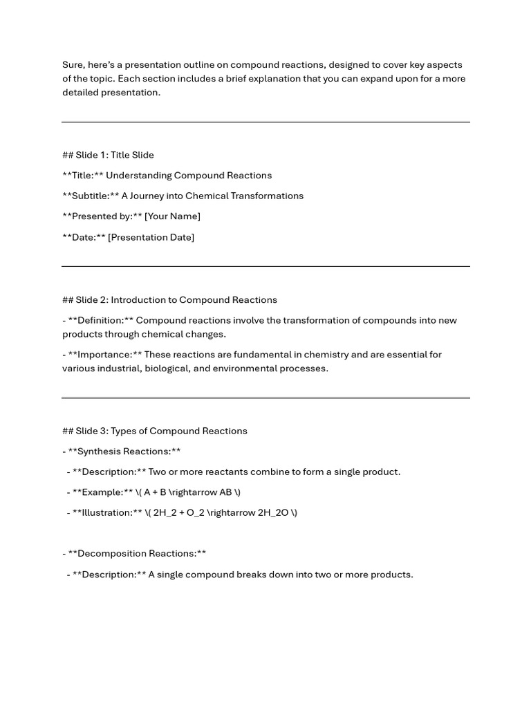 Compound reaction | Download Free PDF | Chemical Reactions | Reaction Rate